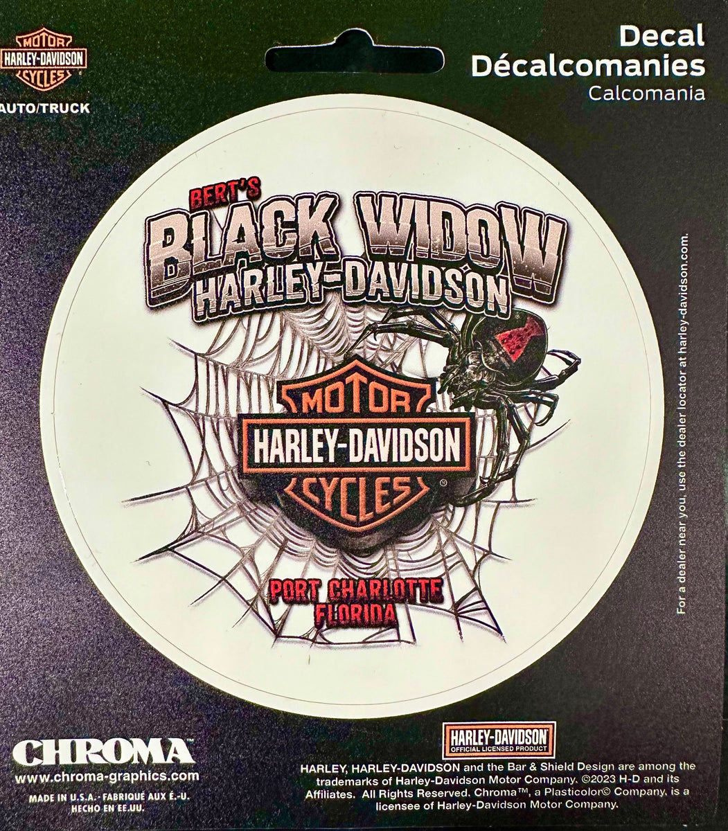 3D Spider Decal – Bert's Black Widow Harley-Davidson